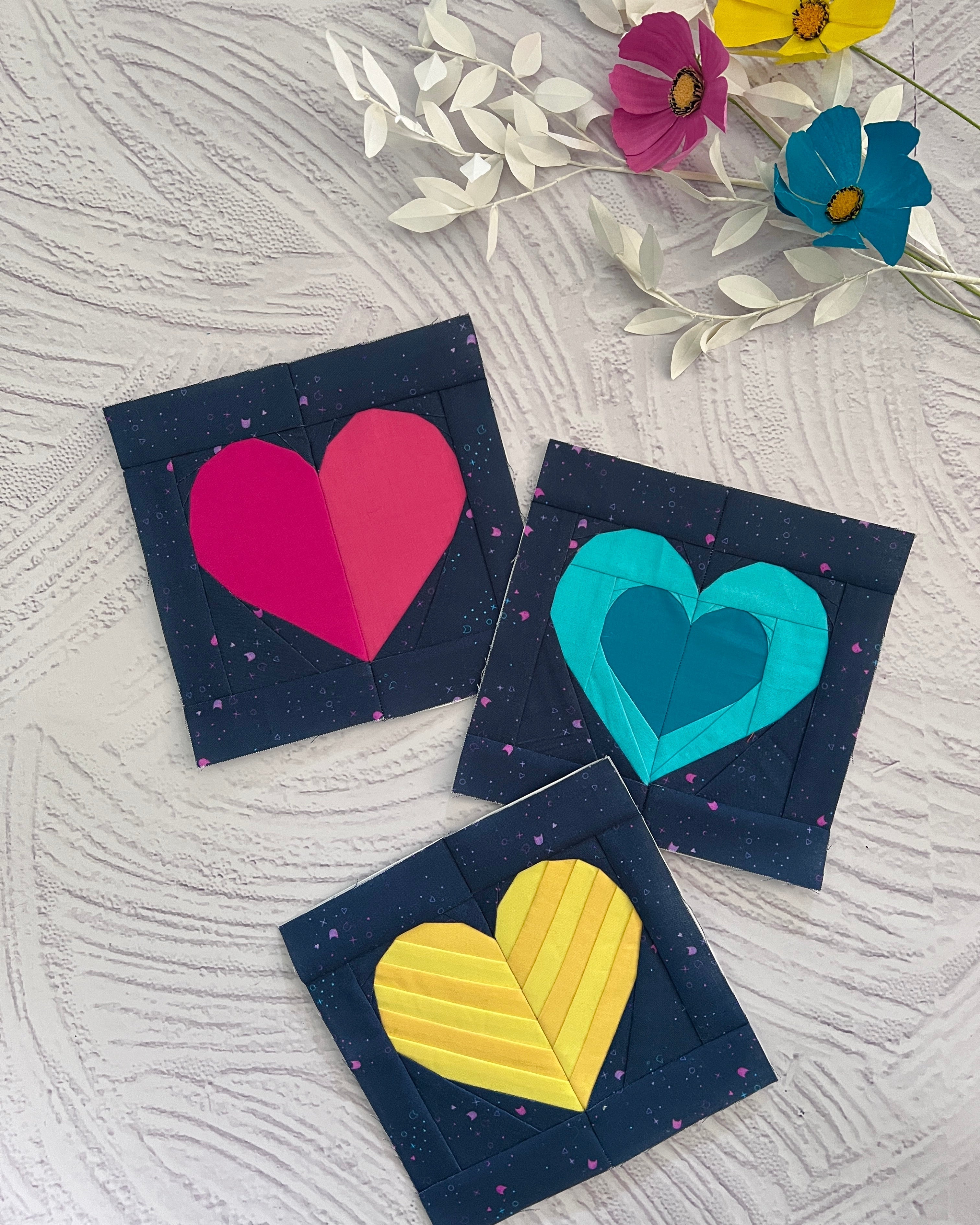 Trio of hearts! Get your free patterns here! – Quiet Play Designs