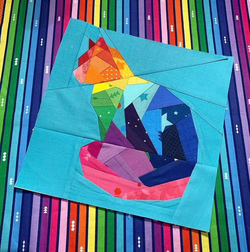 Geometric Cat Paper Pieced Pattern – Quiet Play Designs