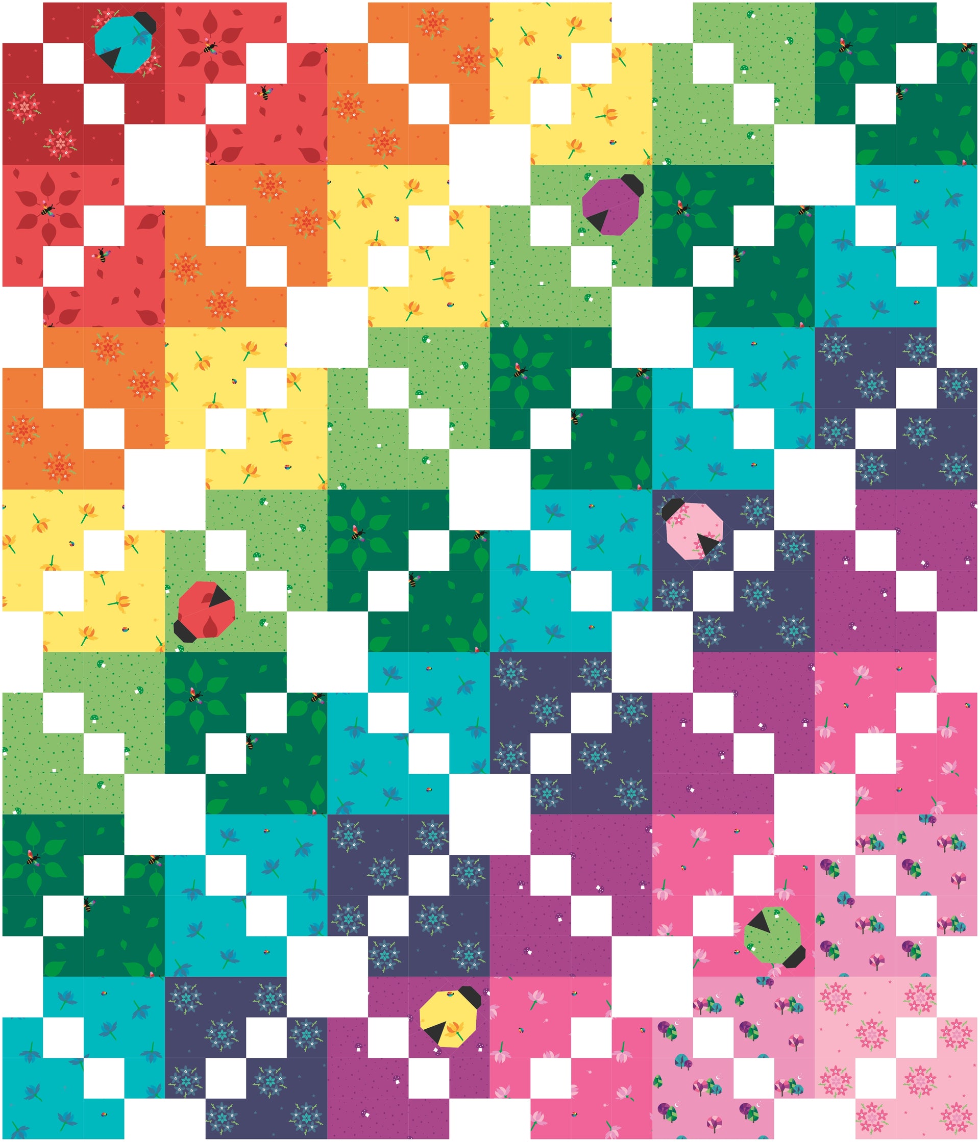 Ladybug Lattice Paper Pieced Quilt Pattern – Quiet Play Designs