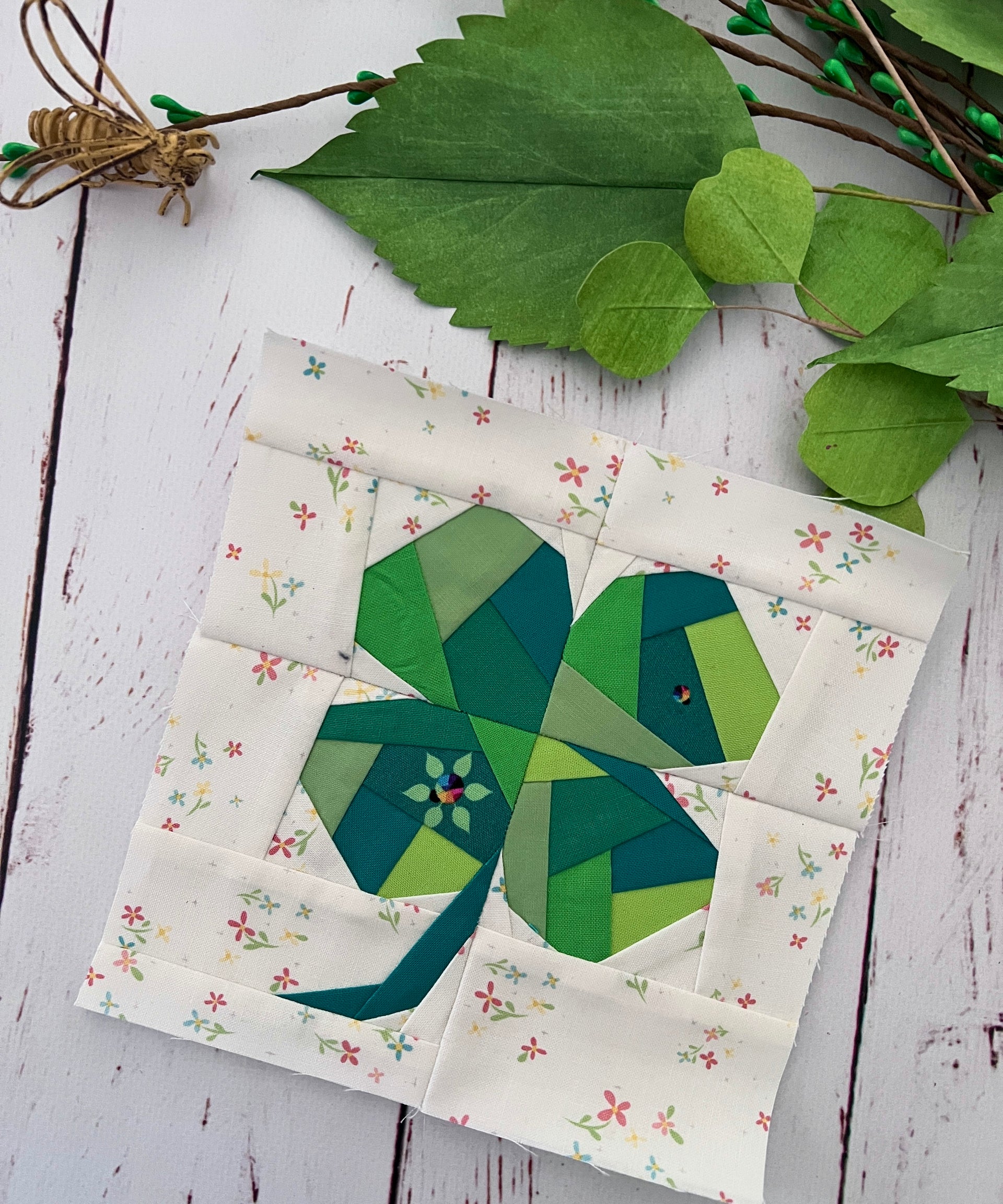 Lucky Clover Paper Pieced Pattern – Quiet Play Designs