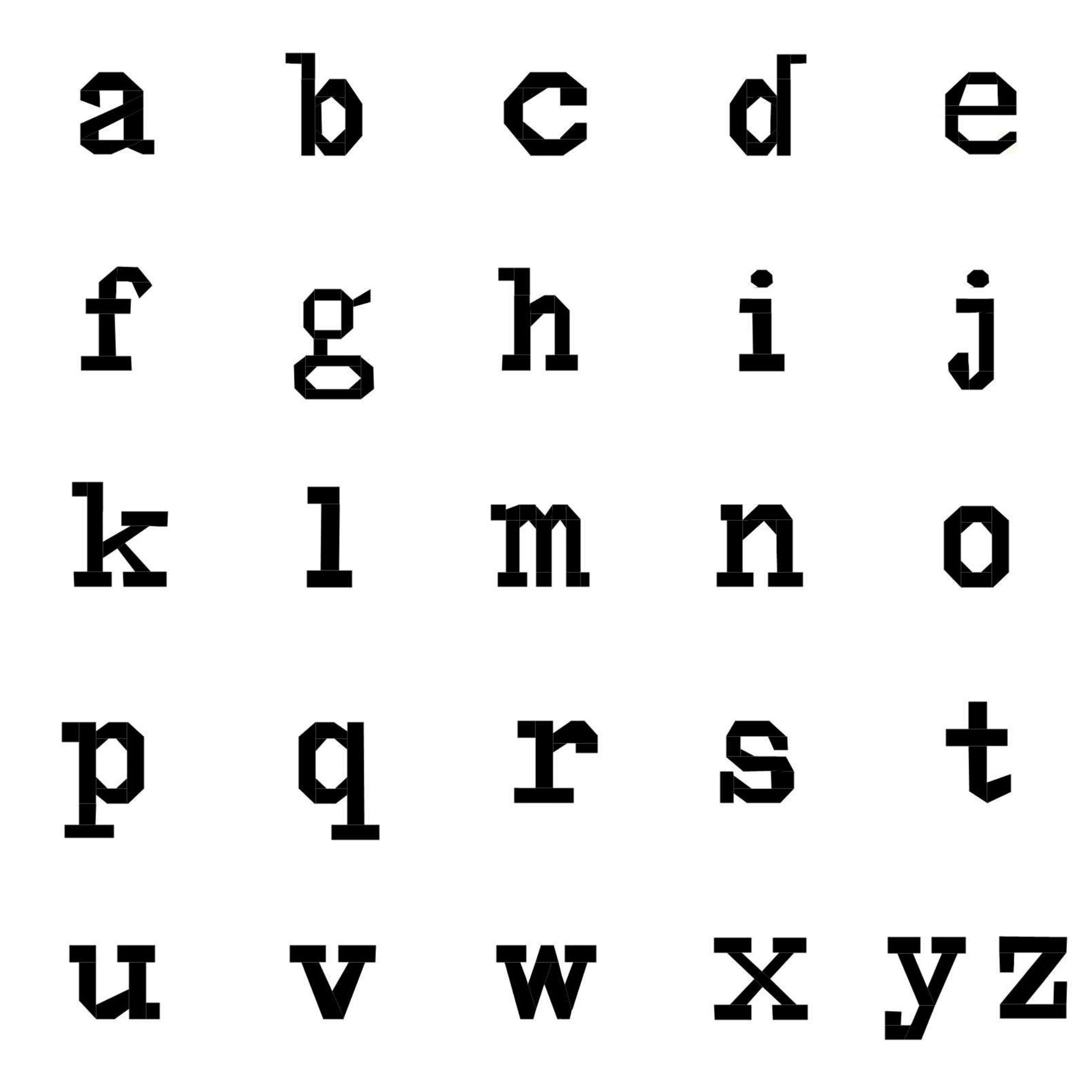 Just My Type Lowercase Alphabet Paper Pieced Patterns – Quiet Play Designs
