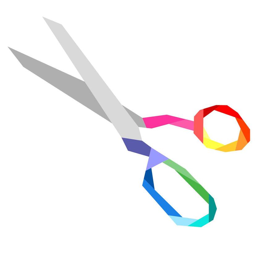 Rainbow Geometric Scissors Paper Pieced Pattern – Quiet Play Designs